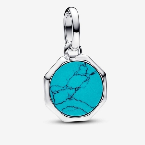 Pandora | Jewelry | Authentic Pandora Turquoisecolored Engravable Mini ...